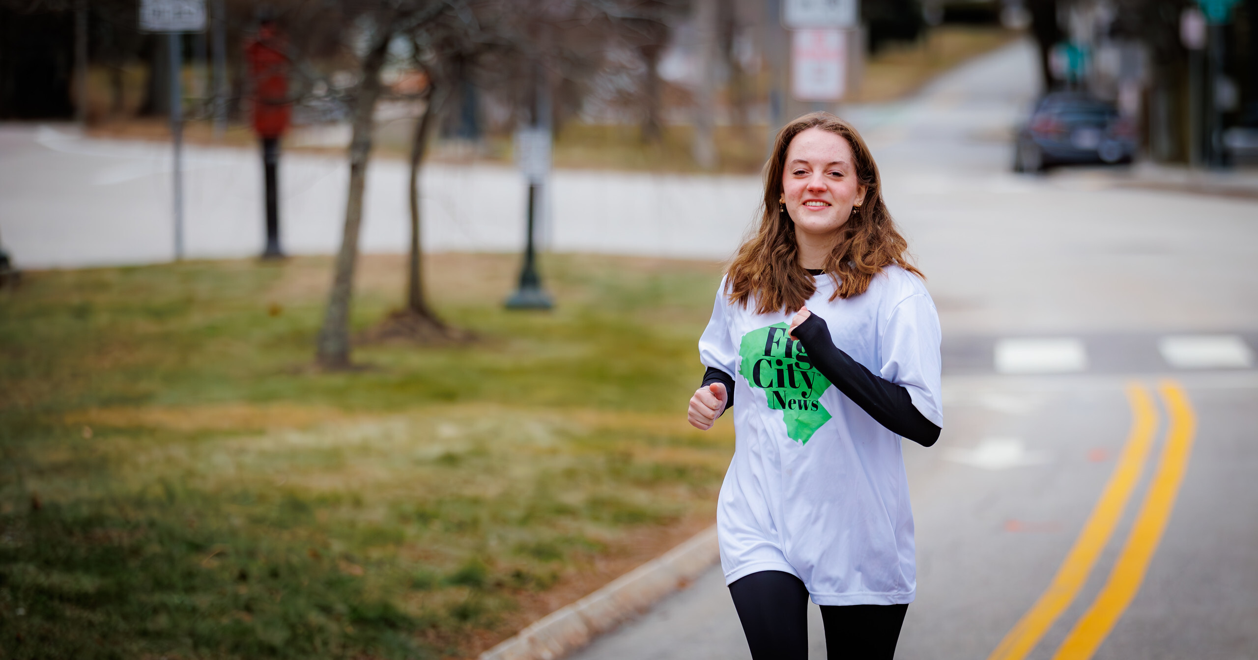 Emily Craven runs the Boston Marathon for Fig City News!