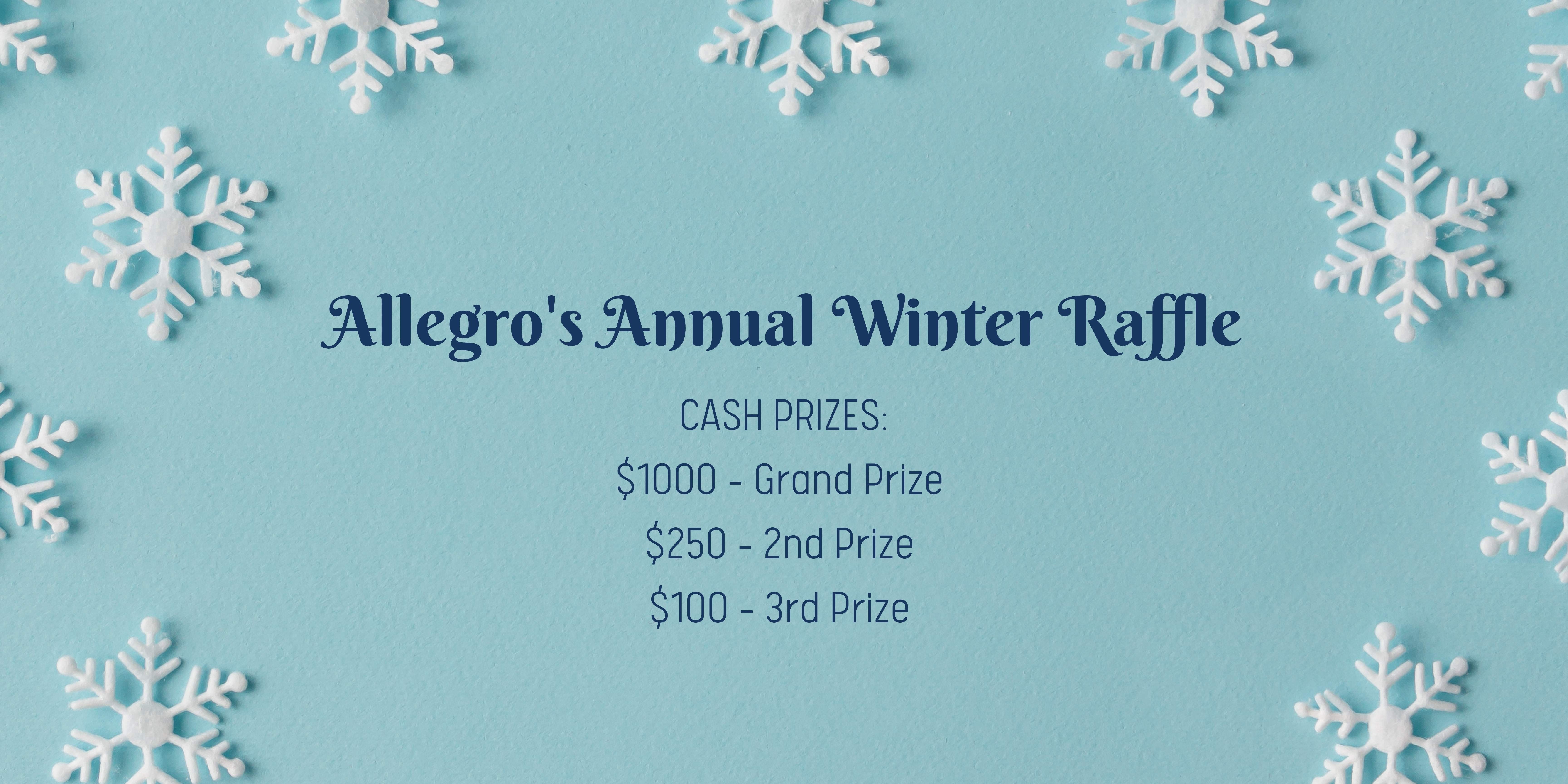 2022 Allegro Choirs ~ Winter Raffle!