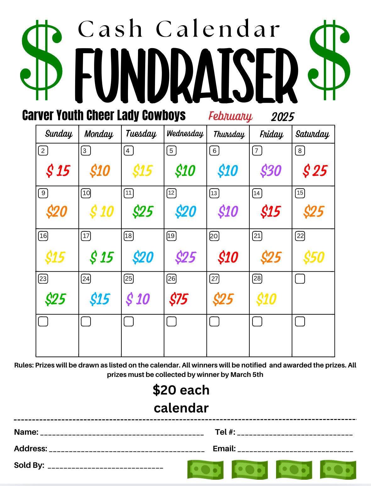 Cash Calendar