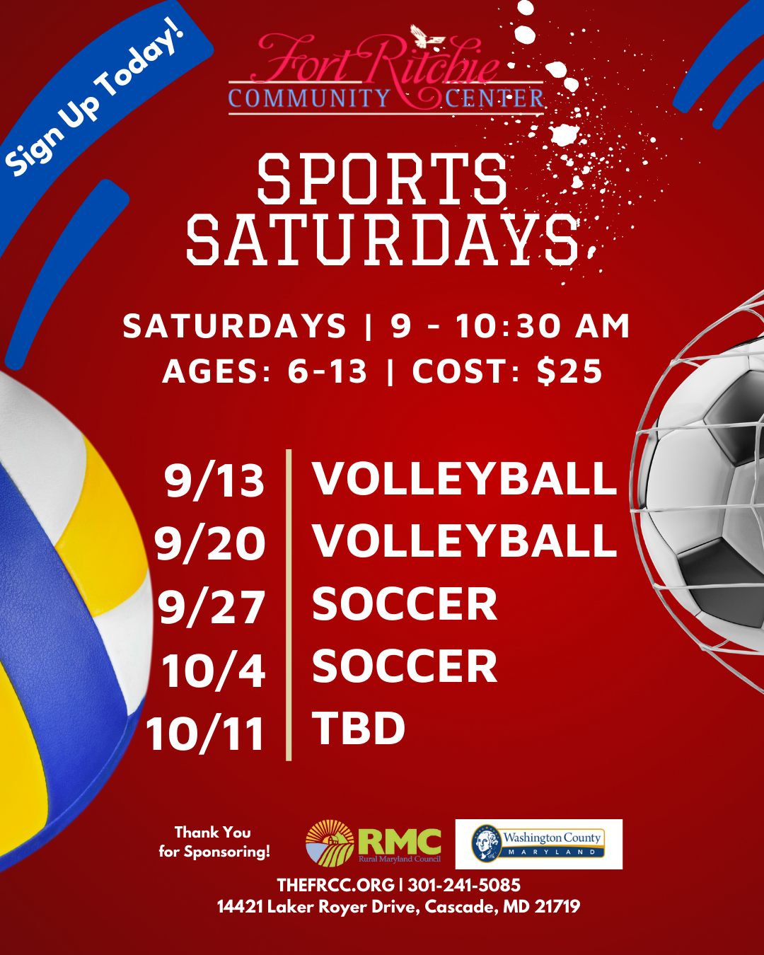 Sports Saturday: Fall Series | FORT RITCHIE COMMUNITY CENTER CORPORATION
