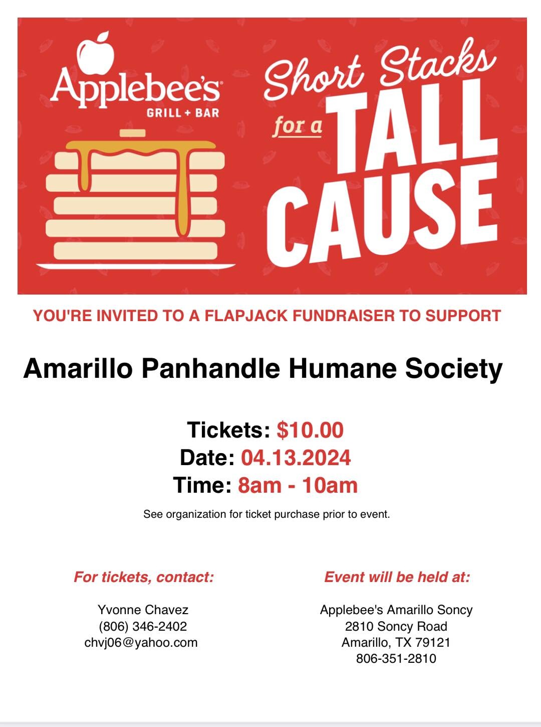 FLAPJACK FUNDRAISER EVENT