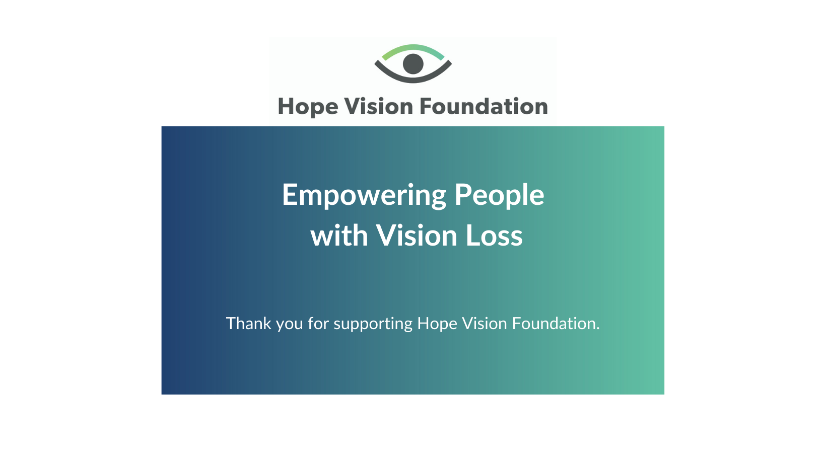 2021 Annual Fund for Vision | Hope Vision Foundation