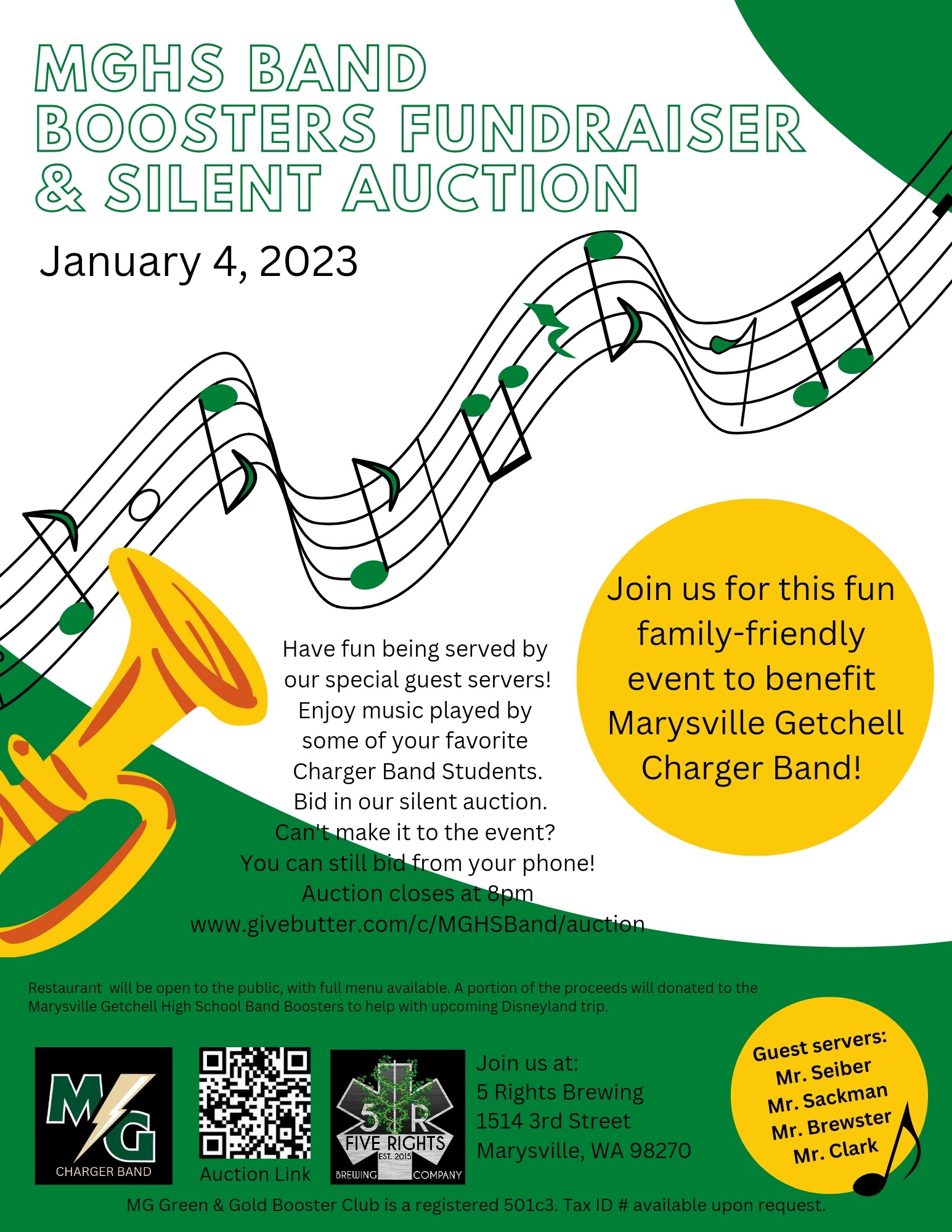 MGHS Band Boosters Fundraiser & Auction | Green & Gold Booster Club