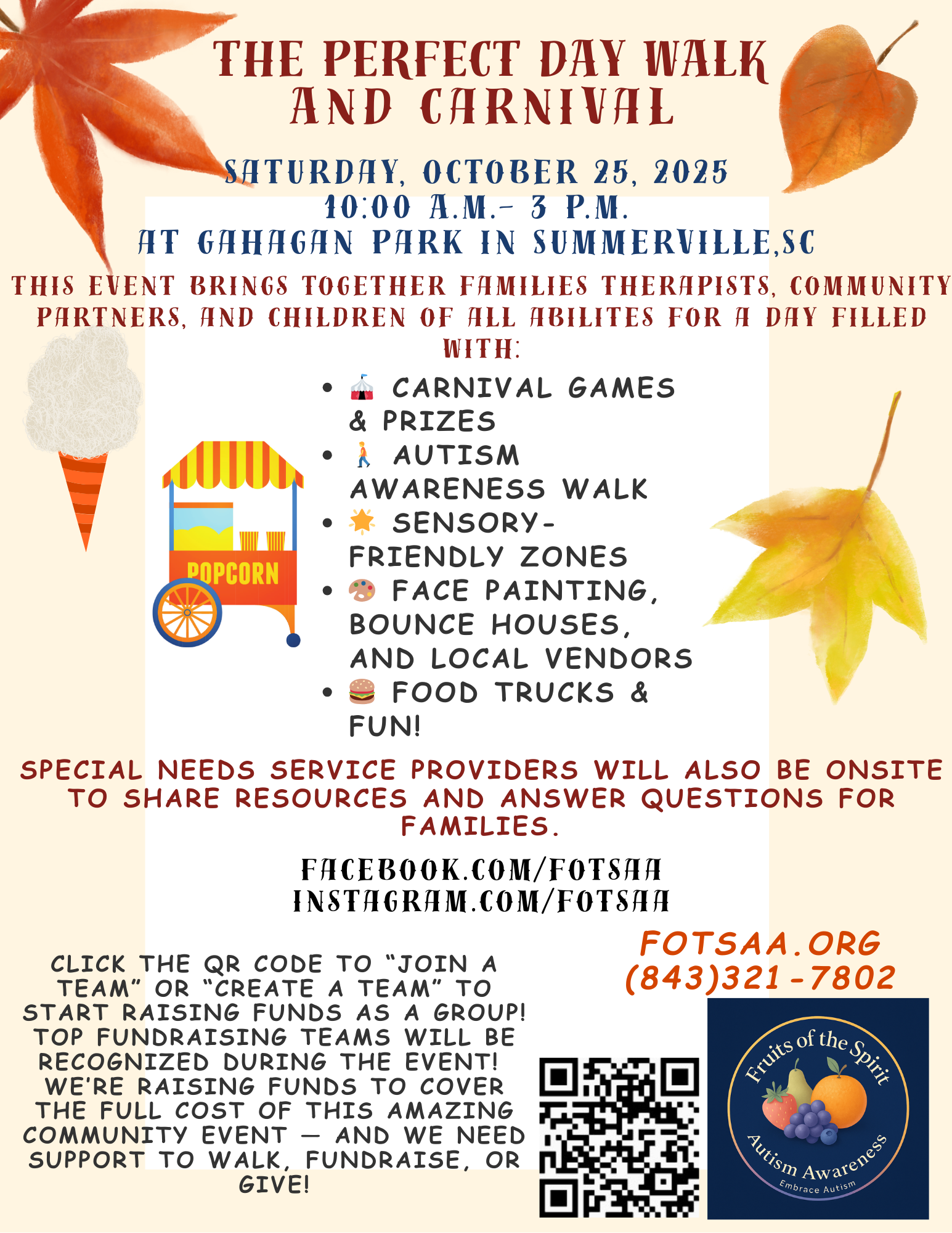 The Perfect Day: Fall into Inclusion Autism Walk & Carnival | Fruits of ...