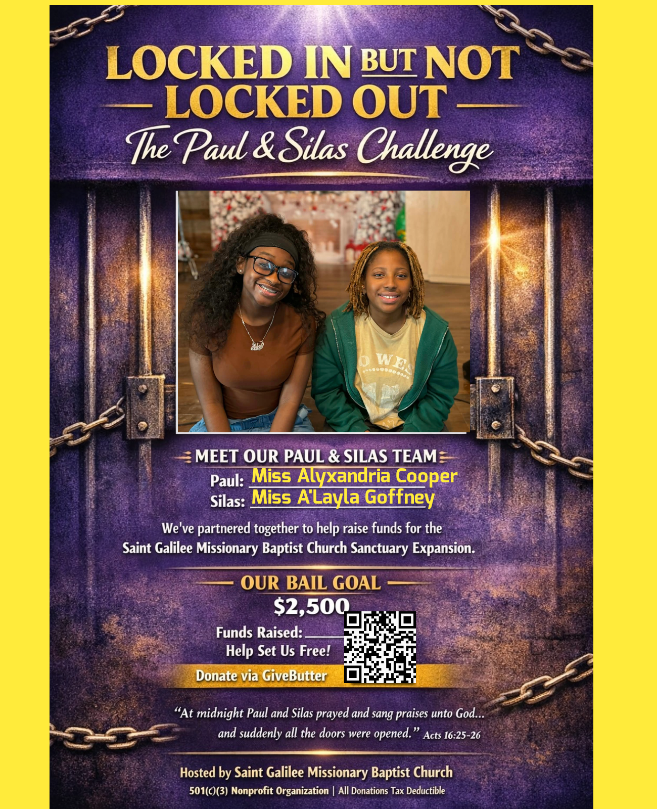 Paul and Silas Challenge "Locked Up But Not Locked Out" )