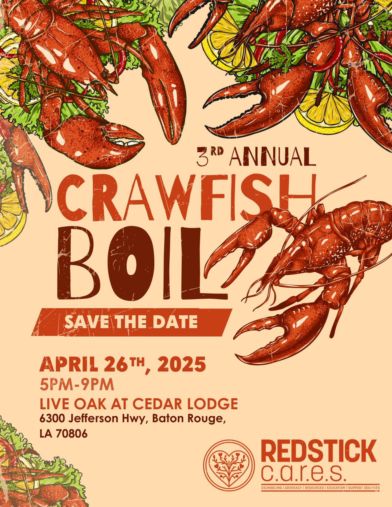 3rd Annual Crawfish Cookoff! | Redstick Cares