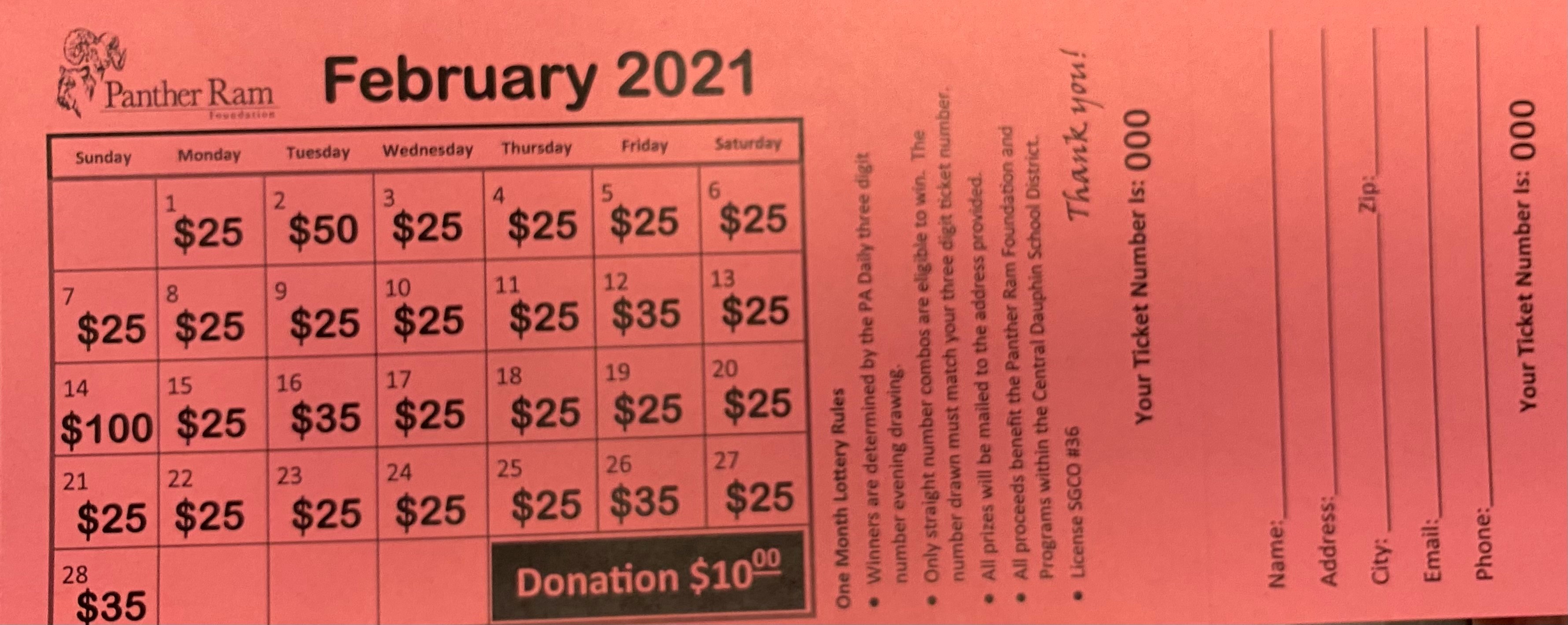 LMS PTO Lottery Raffle | Linglestown Middle School PTO
