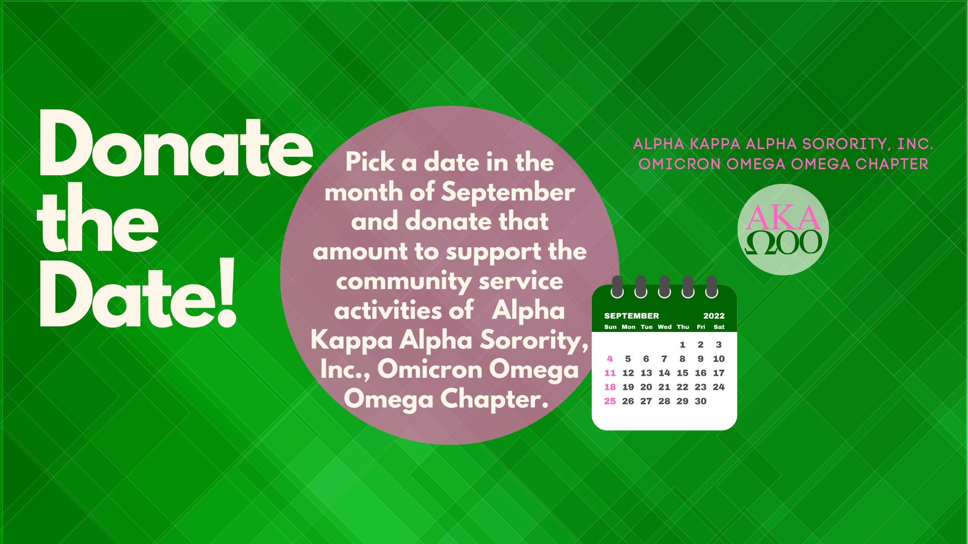 Donate the Date - AKA/Omicron Omega Omega