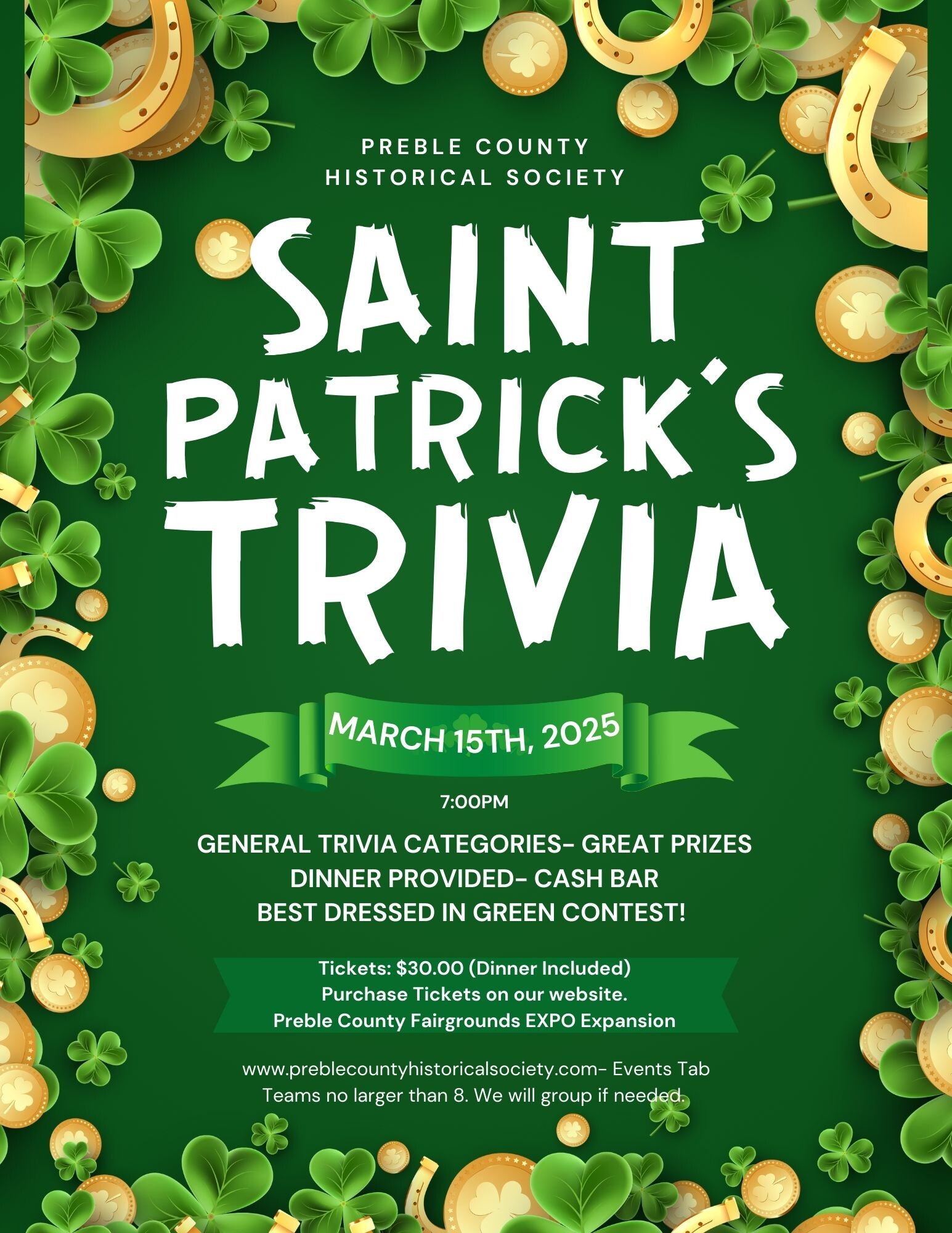 ST PATRICKS TRIVIA | Preble County Historical Society Inc