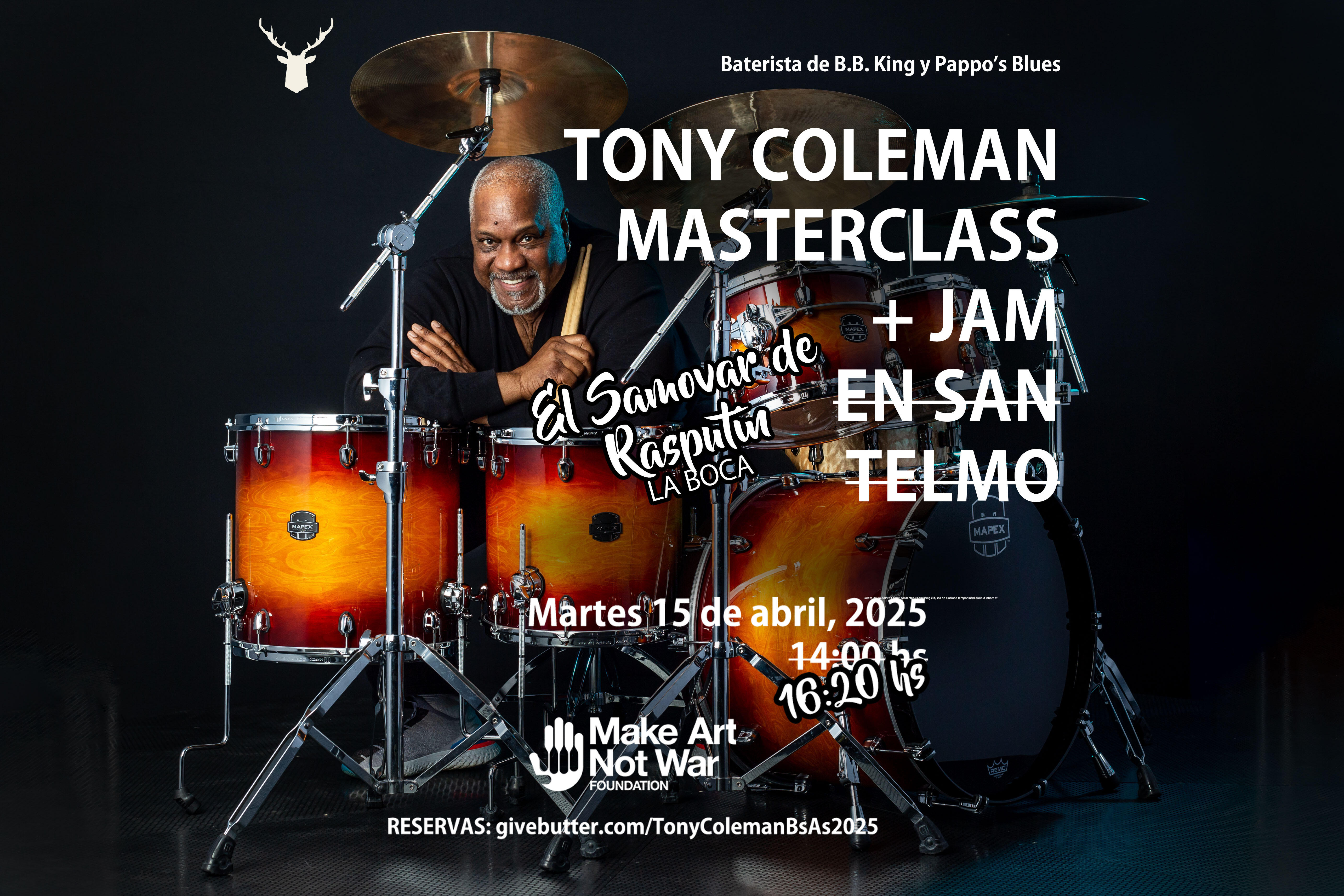 TONY COLEMAN MASTERCLASS + JAM EN LA BOCA