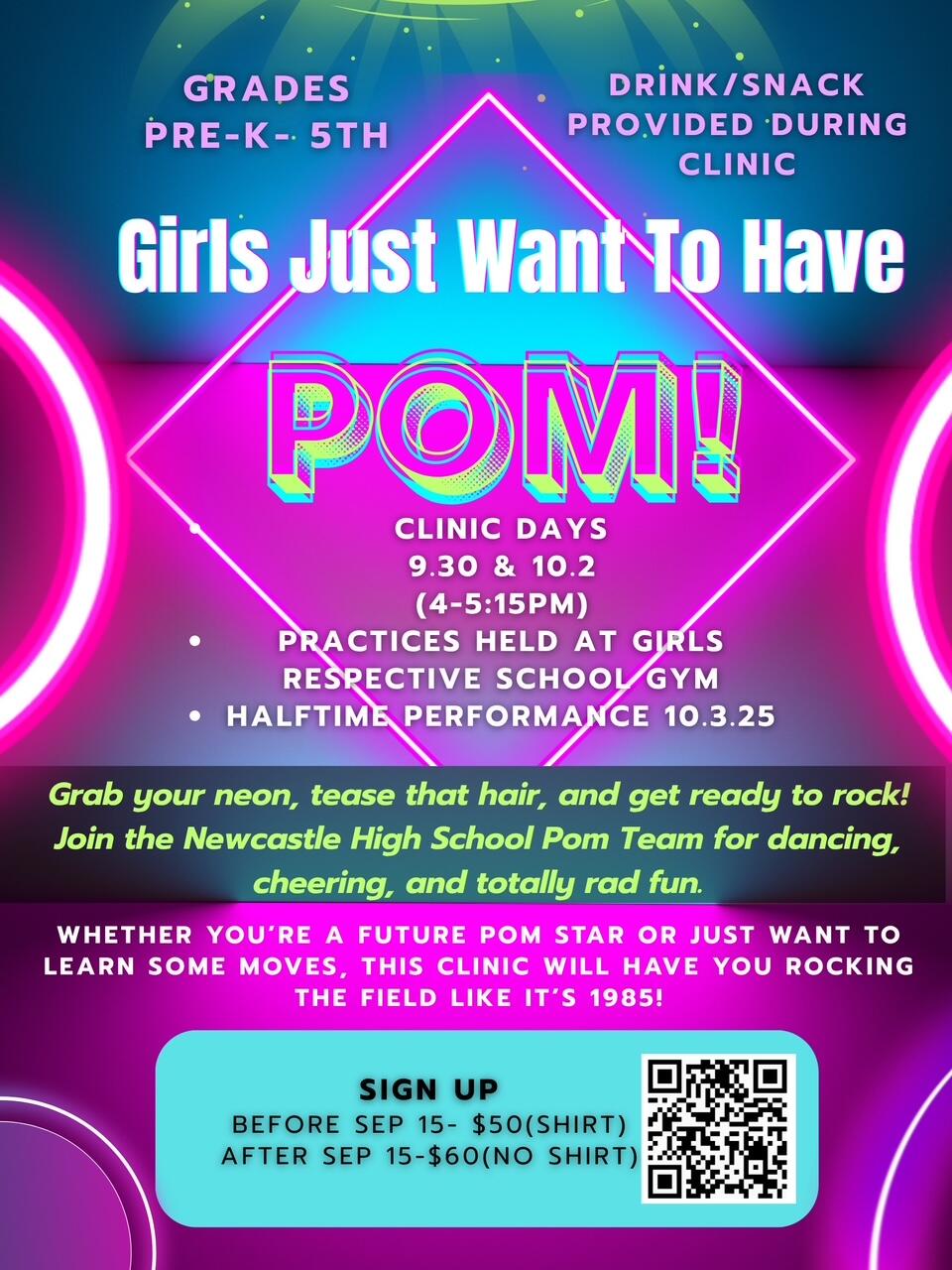 2025 MINI RACER POM CLINIC | NHS Racer Pom