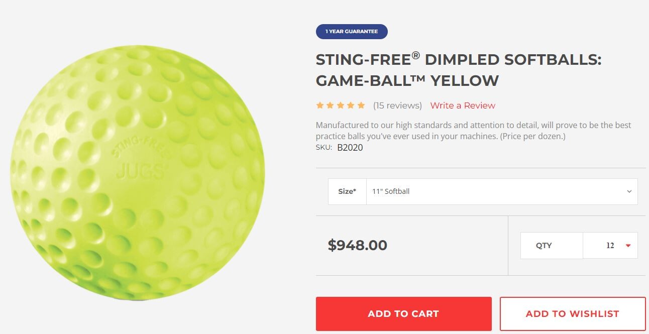 11" Dimpled Softballs