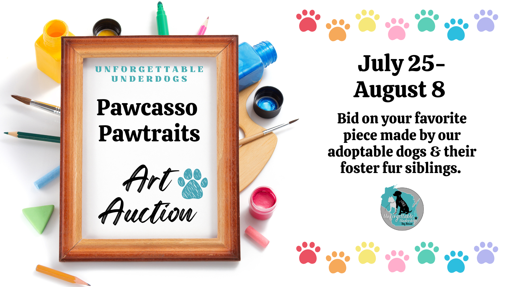 Pawcasso Pawtraits Art Auction | Unforgettable Underdogs Dog Rescue