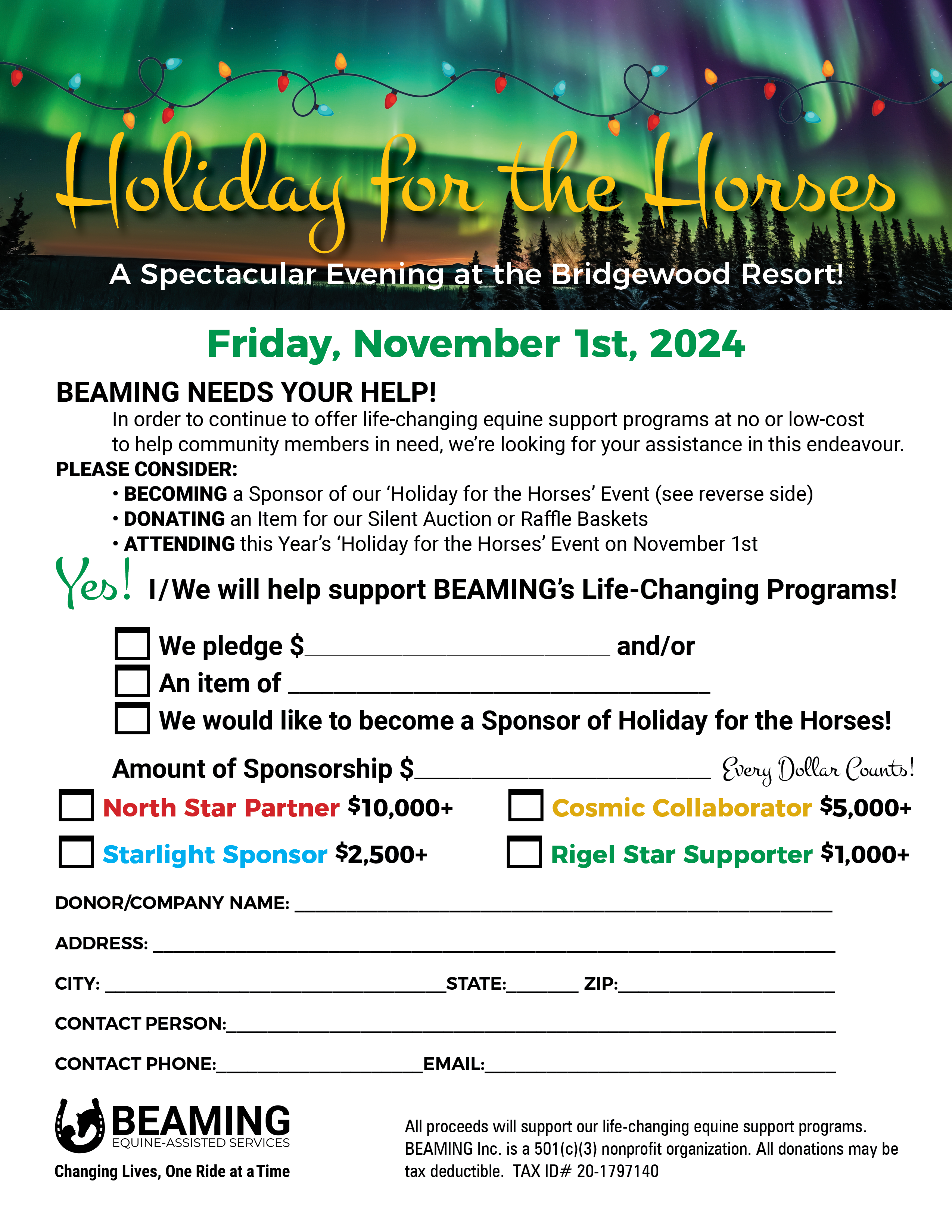 Holiday for the Horses 2024 | BEAMING Inc.