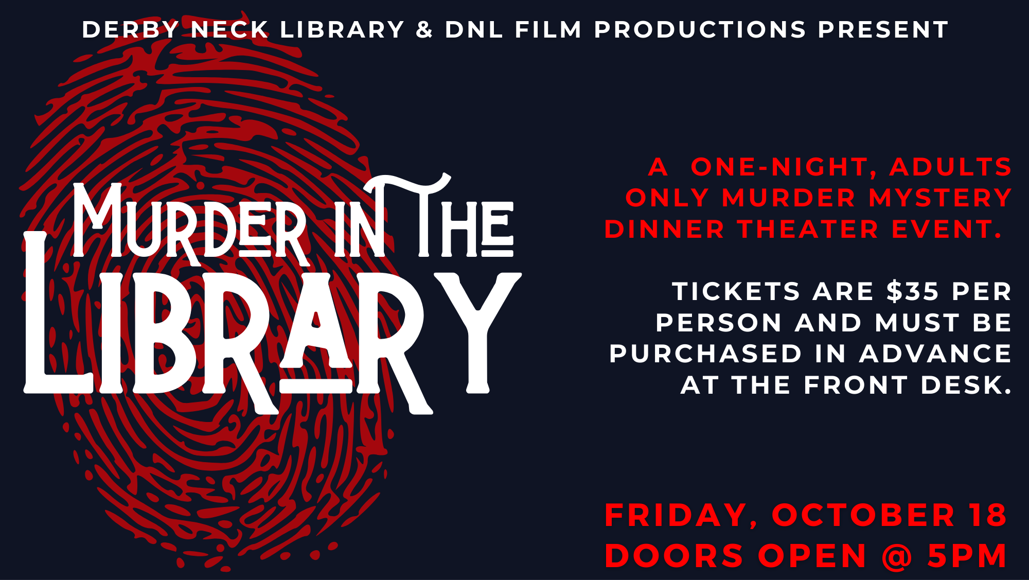 "Murder in the Library" Program Advertisements