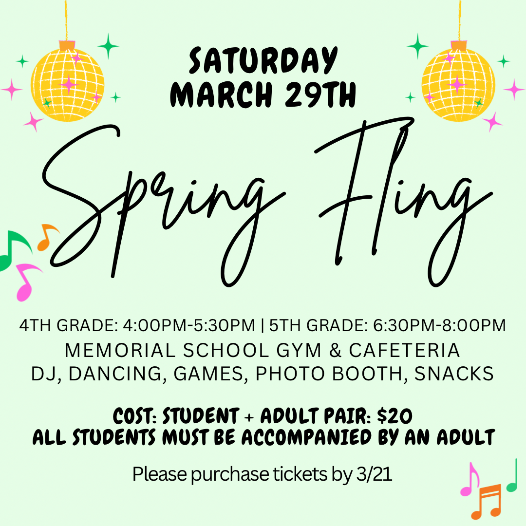 SPRING FLING DANCE | Memorial School Parent Teacher Council