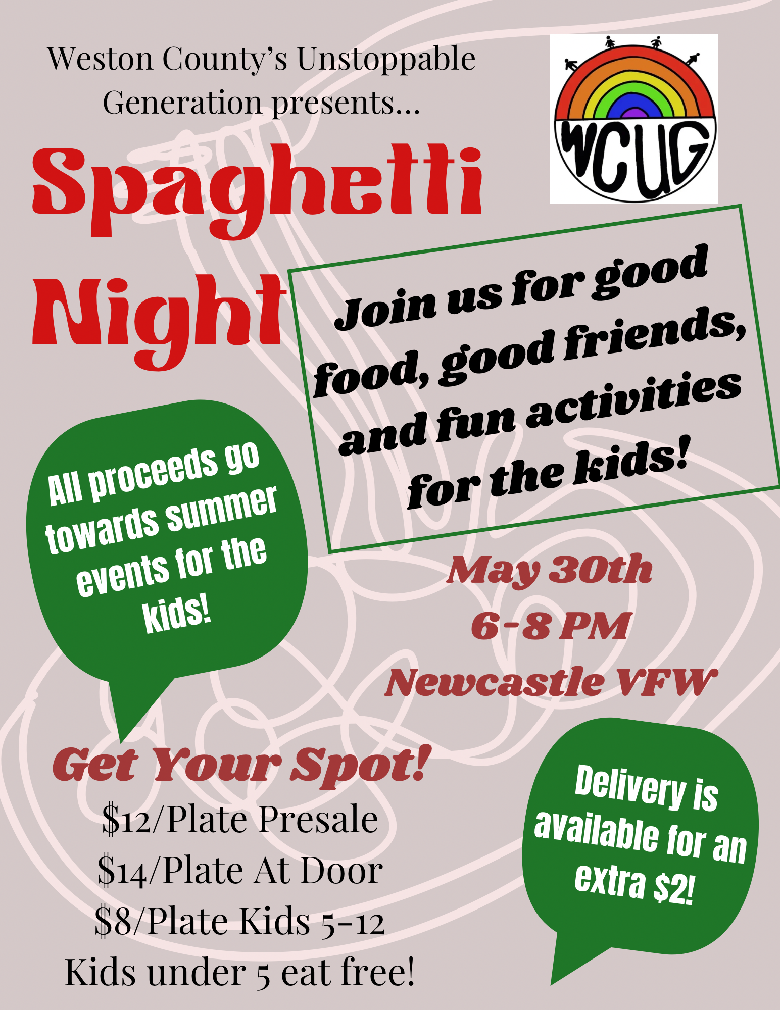 Spaghetti Feed | Unstoppable Generation Inc.