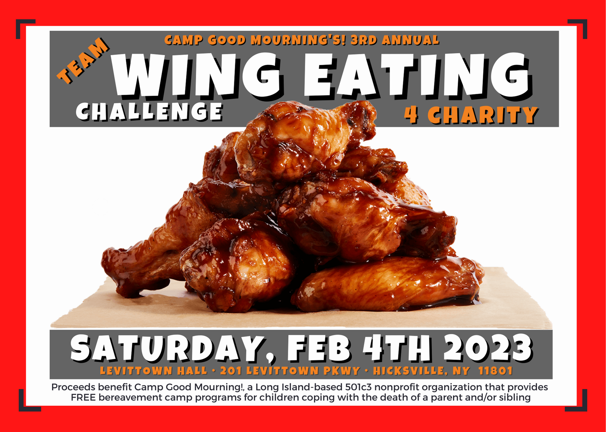 CGM's! 3rd Annual Team Chicken Wing Eating Challenge for Charity!