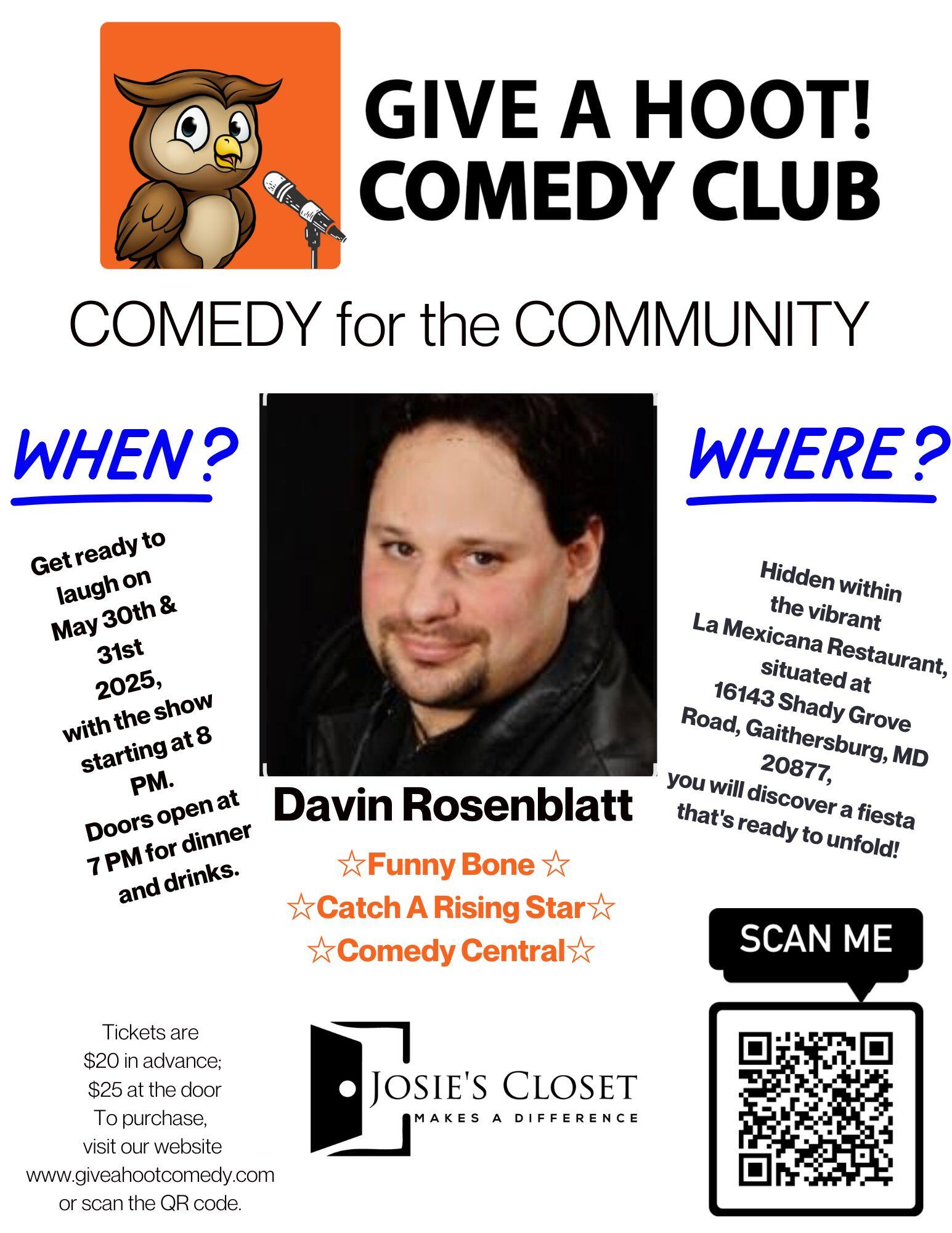 "Give A Hoot Comedy Club" Fundraiser