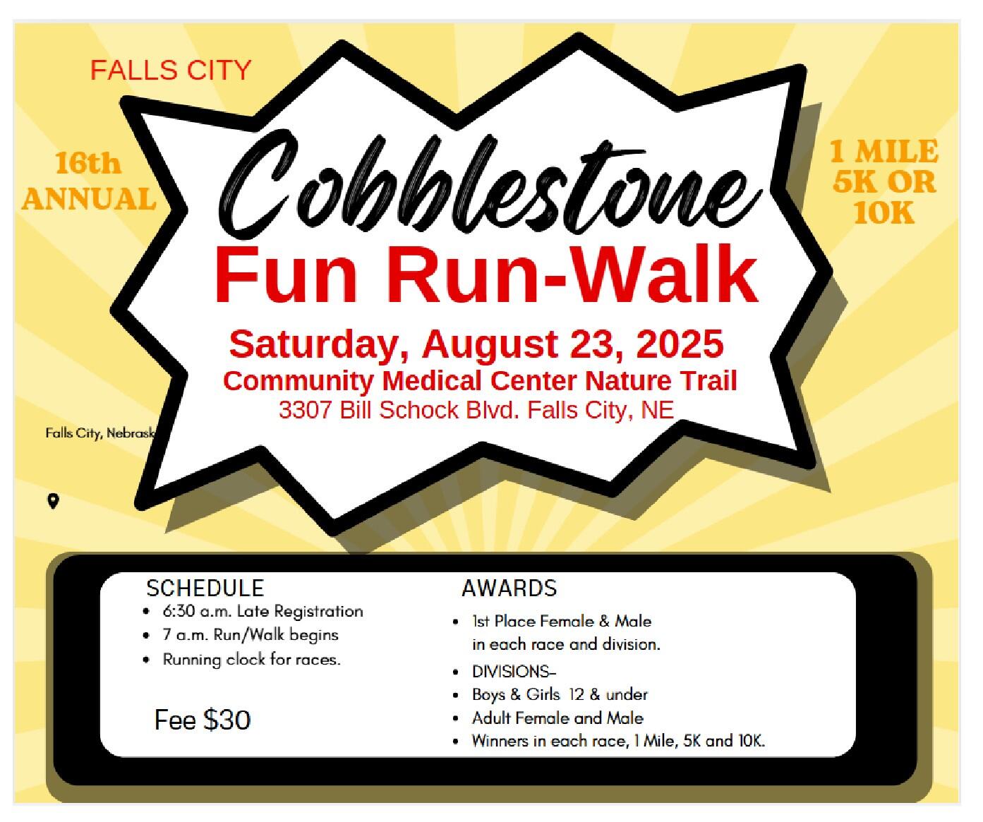 Cobblestone Fun Run 2025 | Community Medical Center Inc