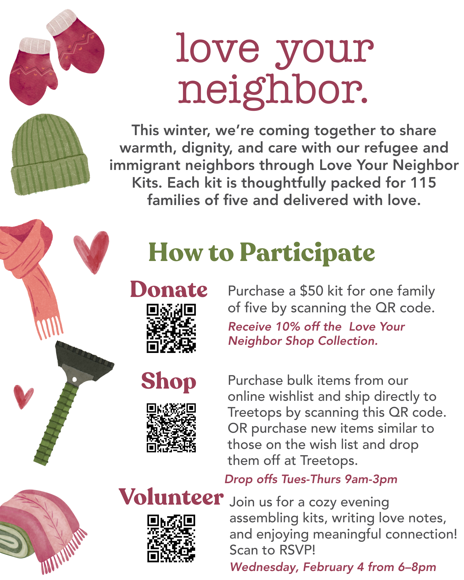 Love Your Neighbor- Sponsor a Cold Weather Gear Kit