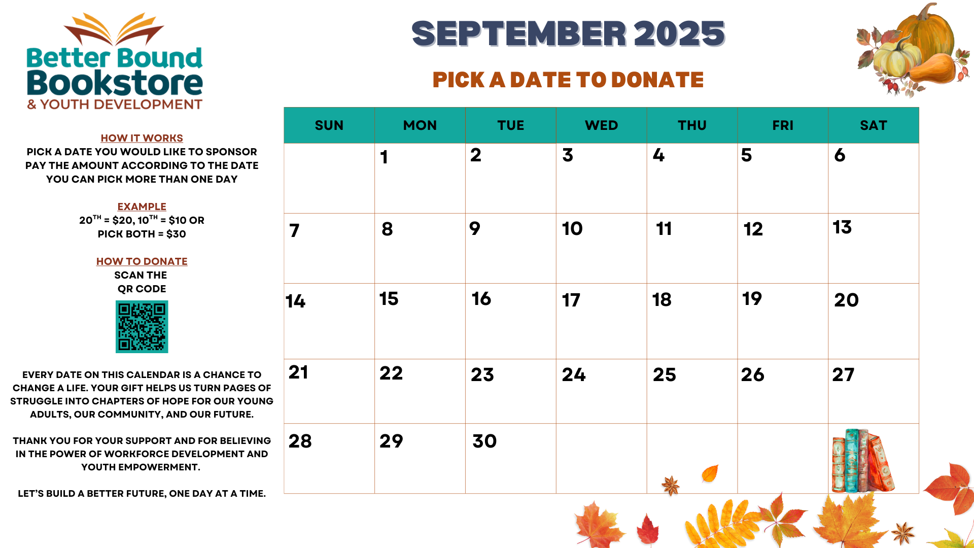 A Month of Meaning: Choose Your Impact | Better Bound Book Store & Youth Development Corporation