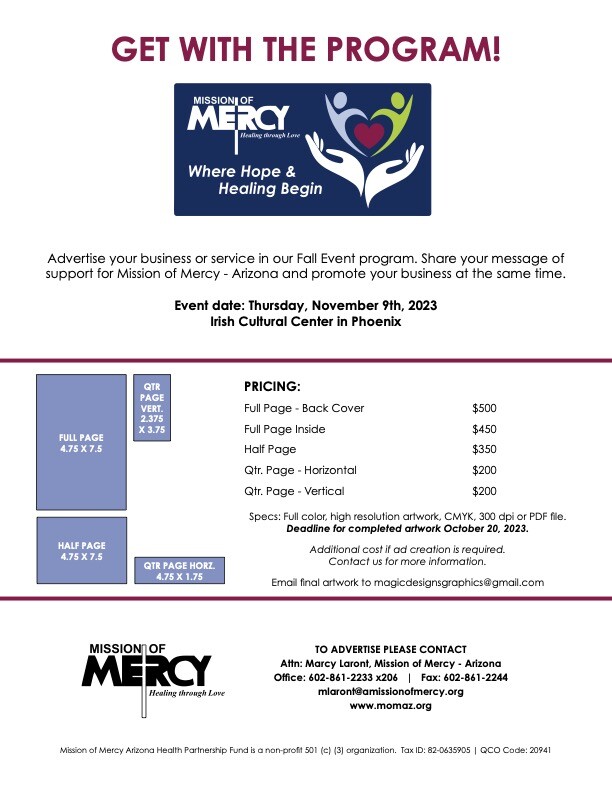 Mission Of Mercy - Where Hope And Healing Begin SPONSORSHIPS & PROGRAM ADS