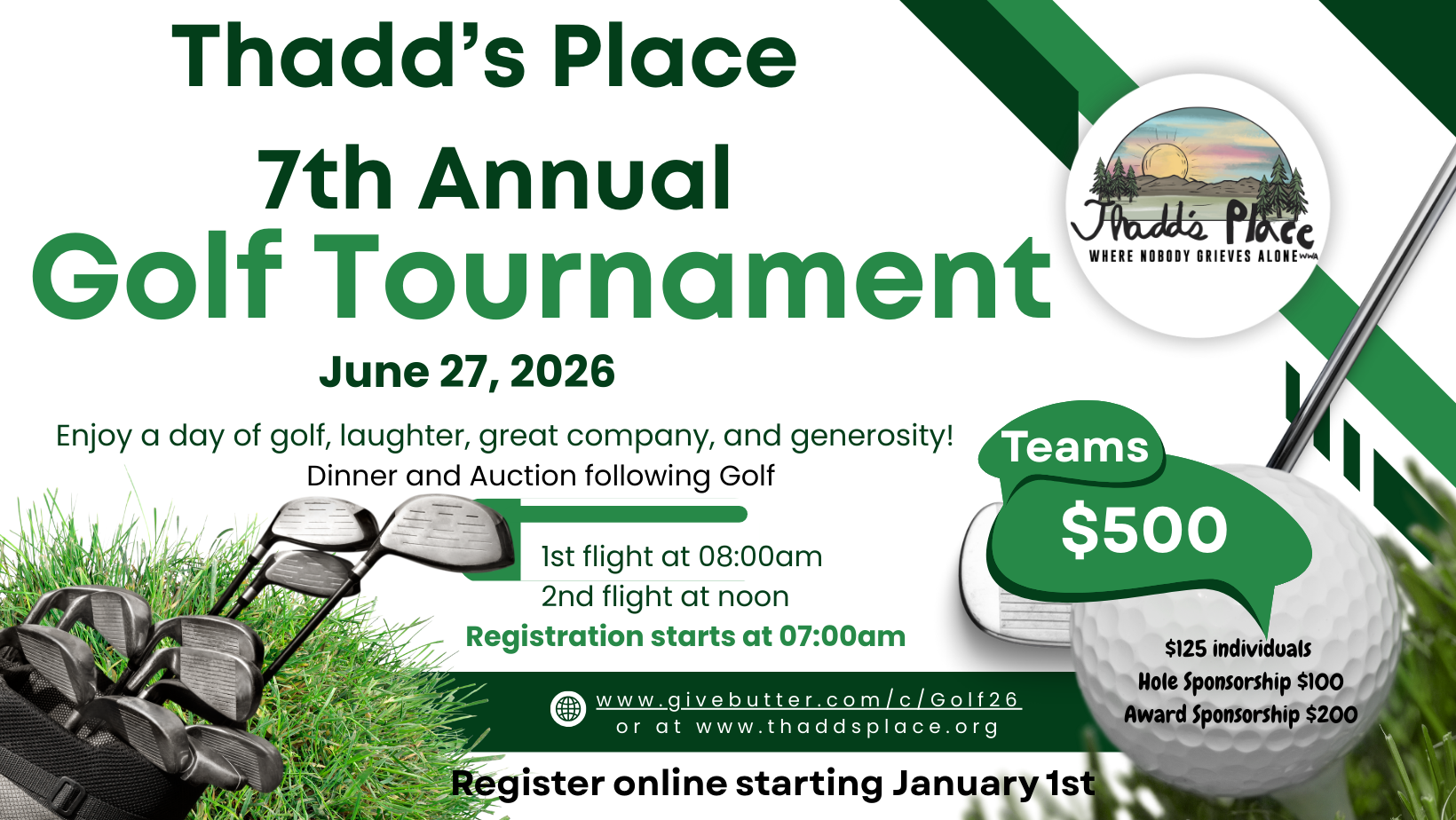 Thadd's Place Annual Golf Tournament 2026 | Thadd's Place