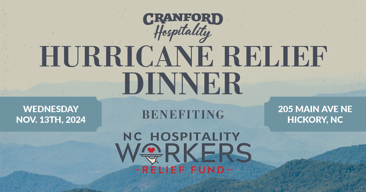 Cranford Hospitality Hurricane Relief Dinner | Cranford Hospitality