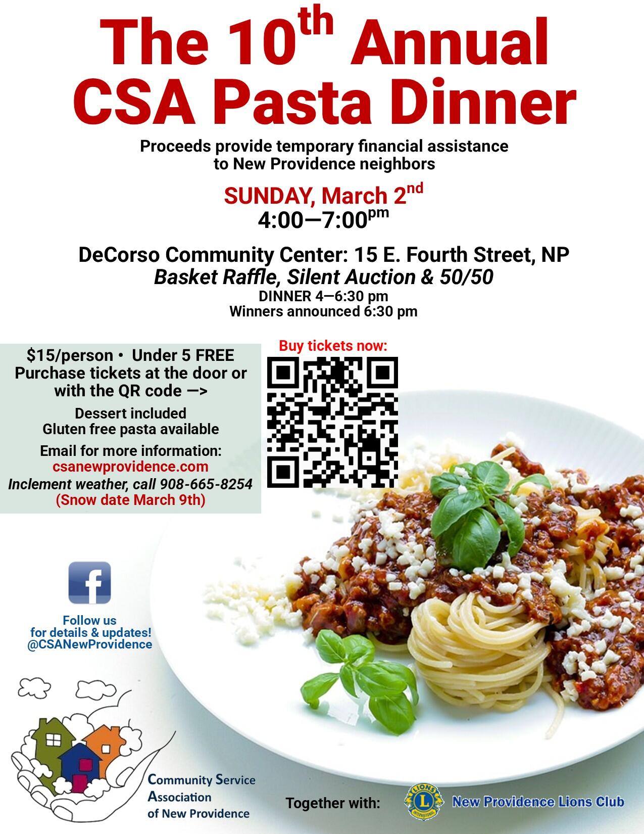 2025 CSA Pasta Dinner | Community Service Association