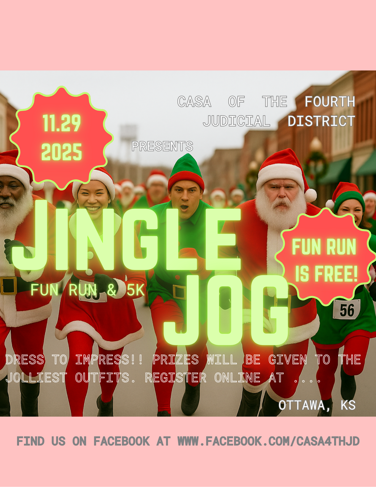 Jingle Jog Fun Run & 5K 2025 | Casa of the Fourth Judical District Inc