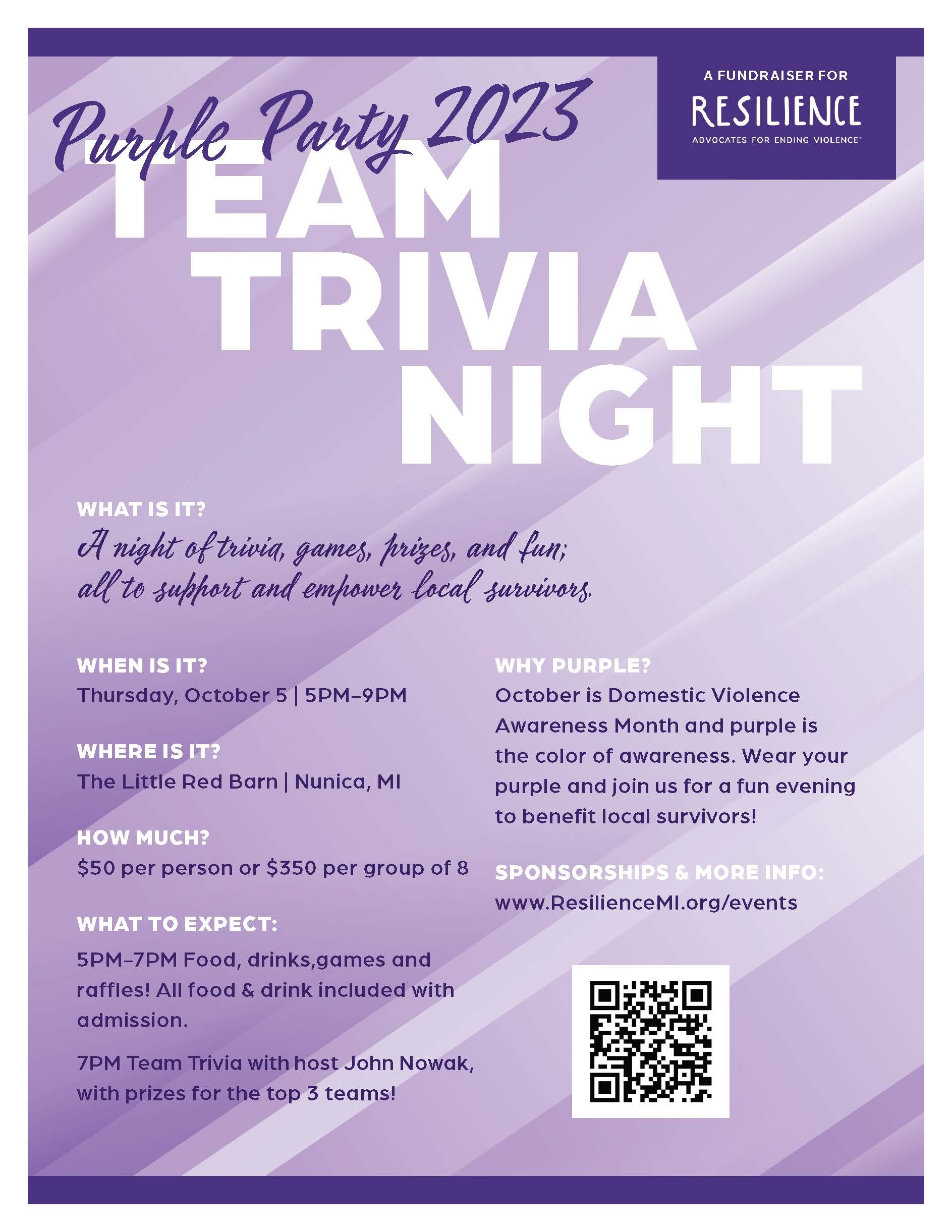 Purple Party: Team Trivia Night | Resilience: Advocates for Ending Violence