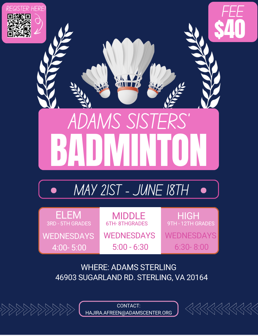 Sisters' Badminton 2025 (3rd-12th Grade) | Adams Center