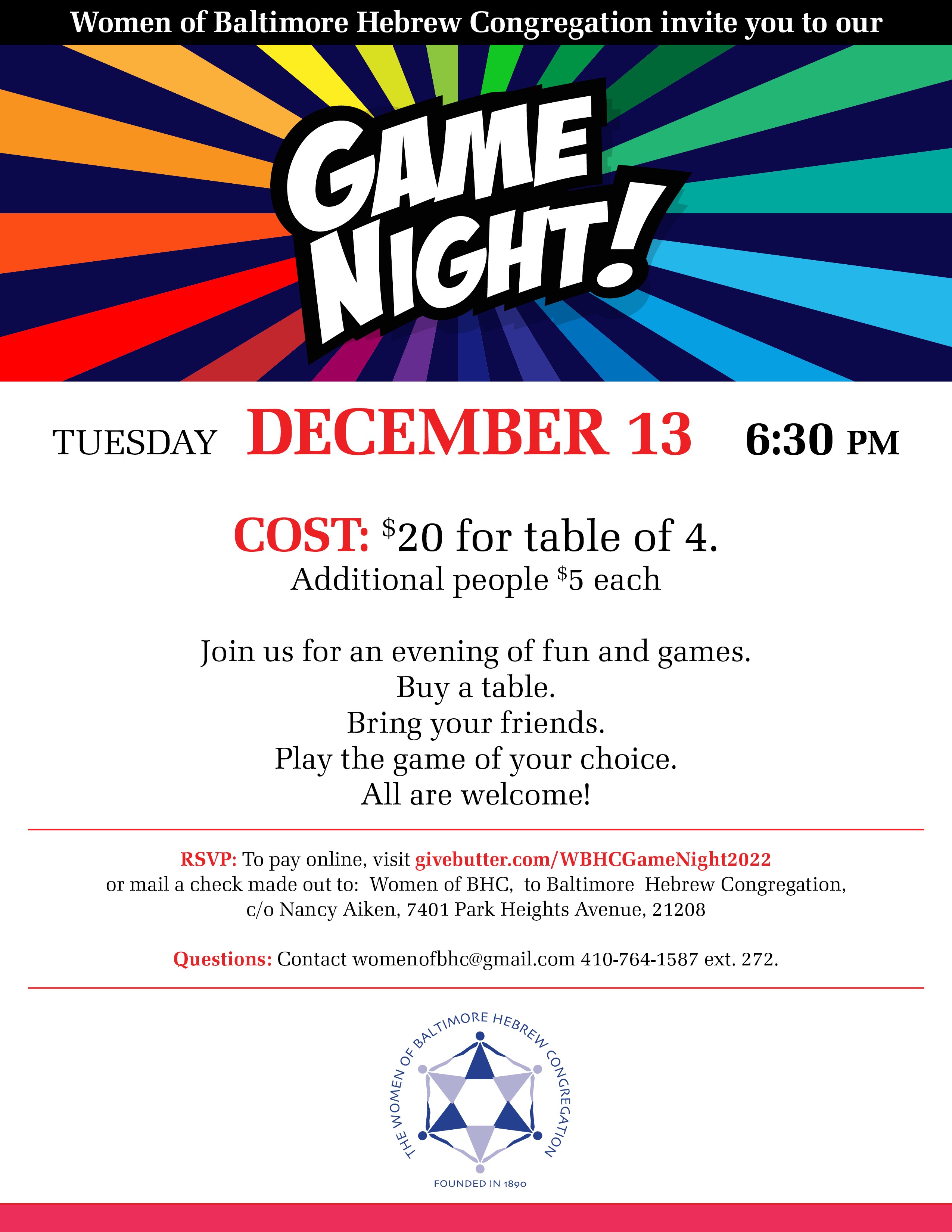 WBHC Game Night 2022