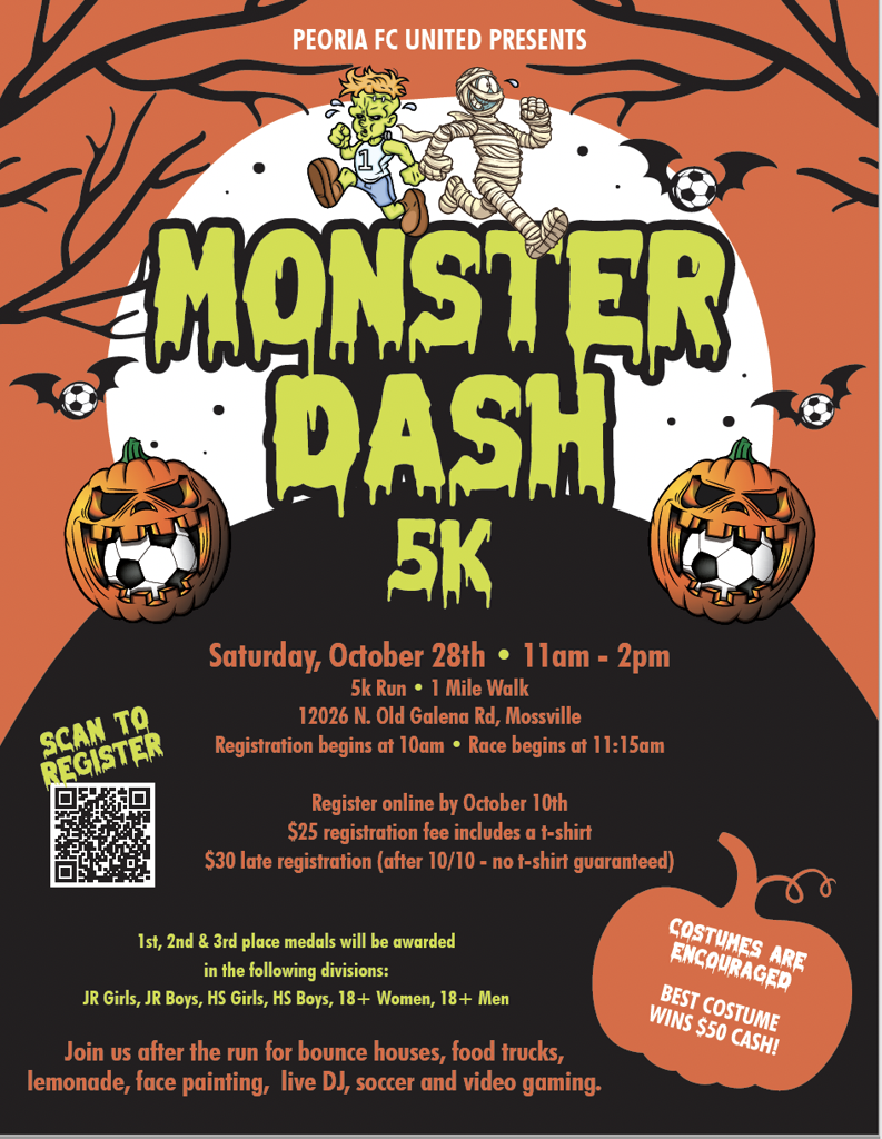 Monster Dash 5K T-shirt Sponsors