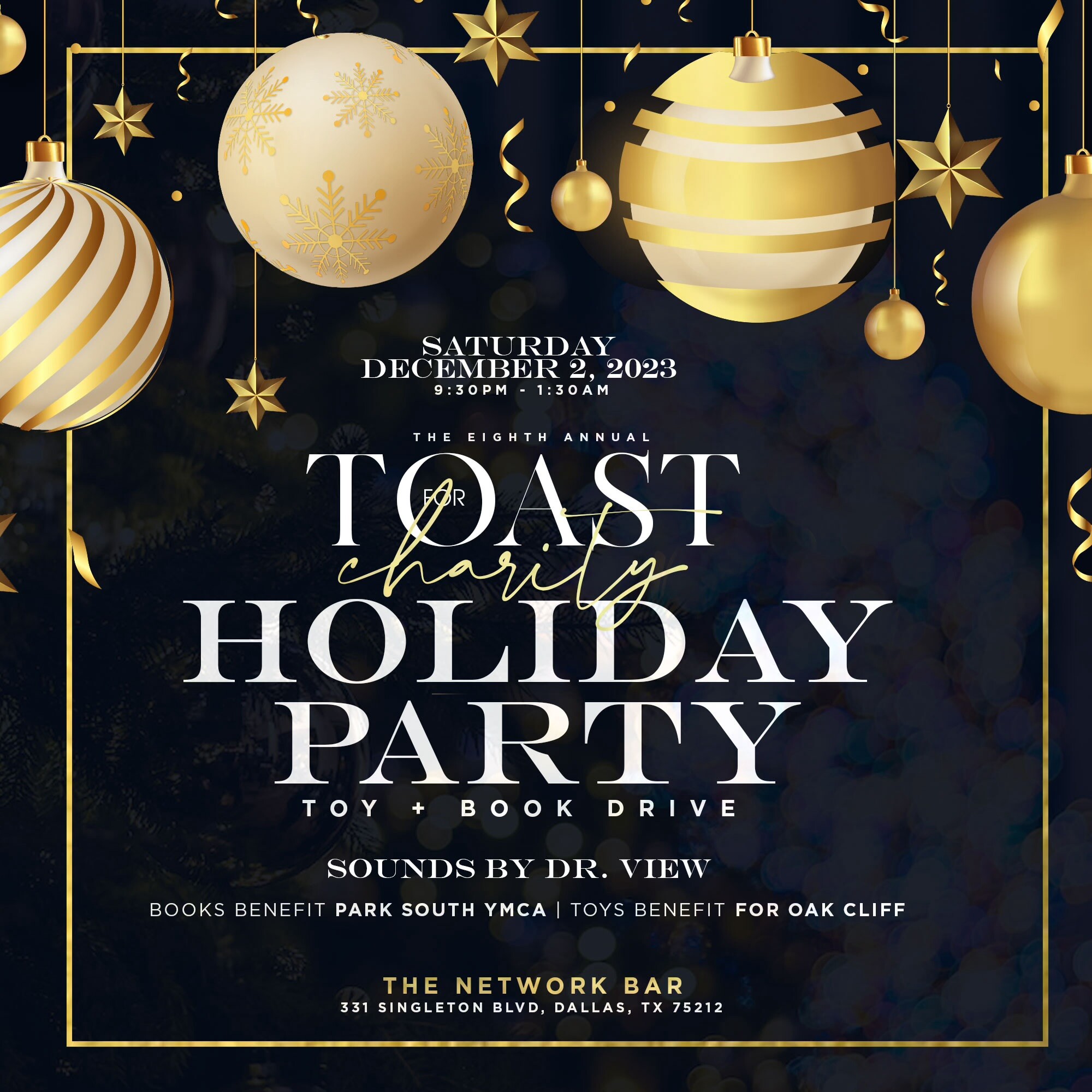 Toast for Charity Annual Holiday Party & Toy & Book Drive