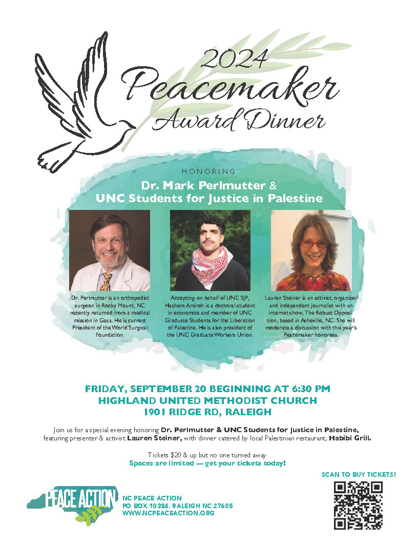NC Peace Action Peacemaker Awards 2024