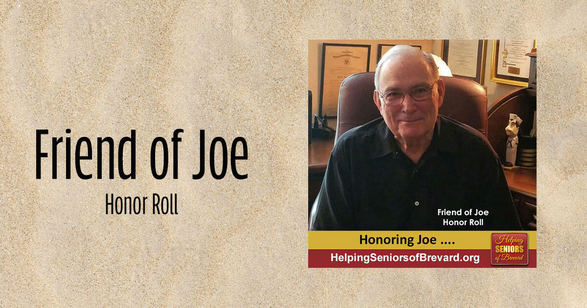 Friend of Joe Honor Roll | Helping Seniors of Brevard County Inc