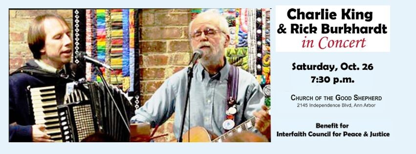 Charlie King & Rick Burkhardt in Concert | Interfaith Council for Peace ...