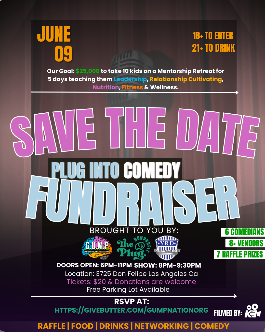 Plug Into Comedy Fundraiser | Gump Nation