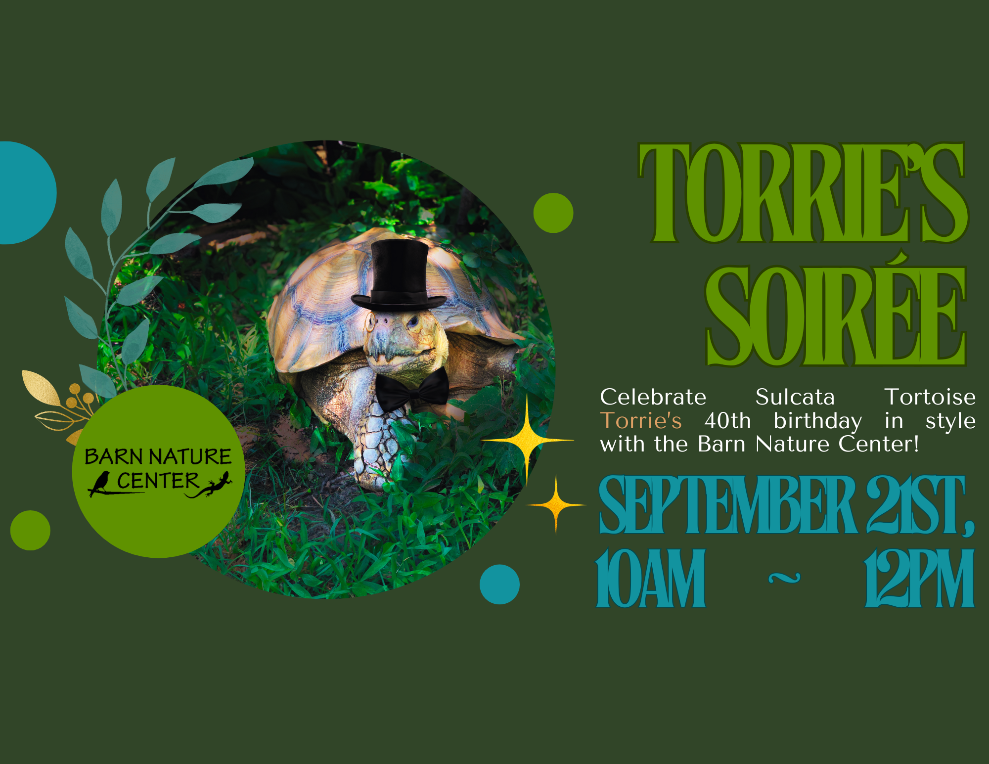 Torrie the Tortoise's 40th Birthday Soirée | Barn Nature Center Foundation