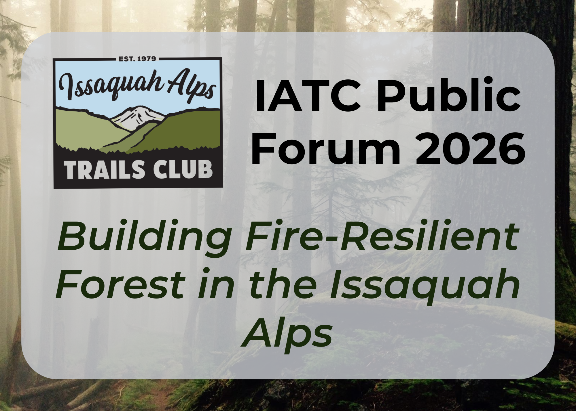 IATC Public Forum 2026 | Issaquah Alps Trails Club