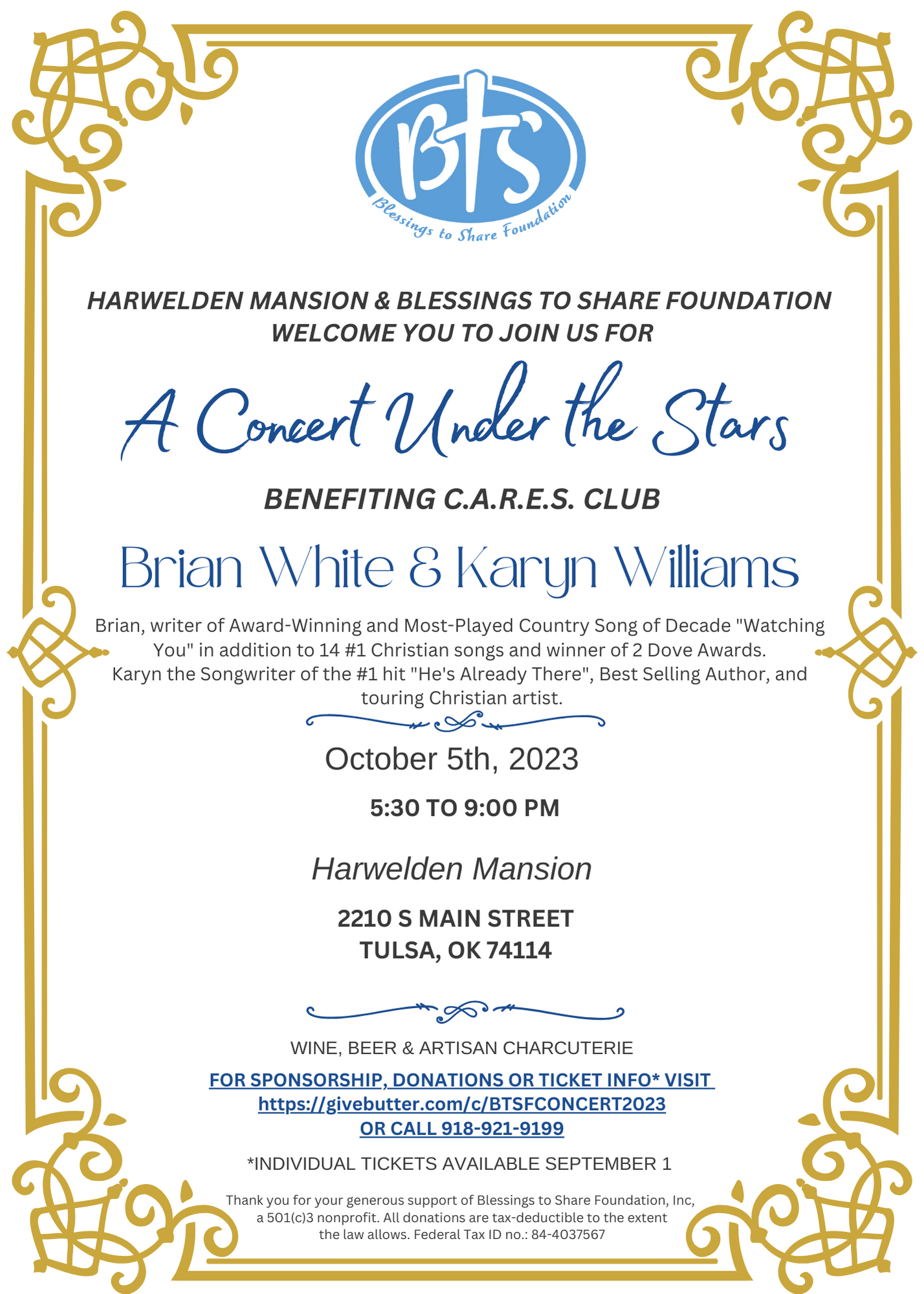 BTSF's A Concert Under the Stars | Blessings To Share Foundation Inc