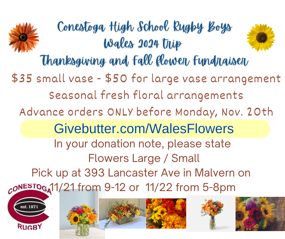 Conestoga High School Boys' Rugby - Flower Fundraiser for Wales