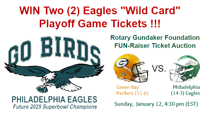 Eagles "Wild Card" Playoff Game Tickets - AUCTION