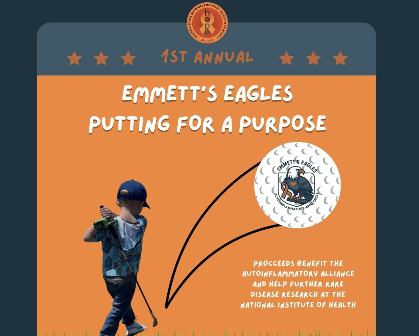 1st Annual Emmett's Eagles-Putting for a Purpose Golf Fundraiser | AUTOINFLAMMATORY ALLIANCE INC