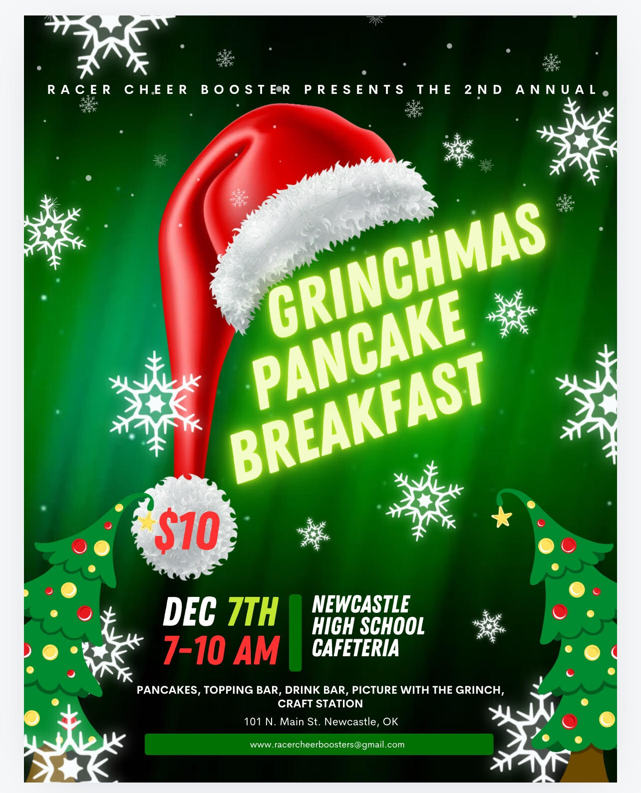 Grinchmas Pancake Breakfast | Newcastle Cheer Booster