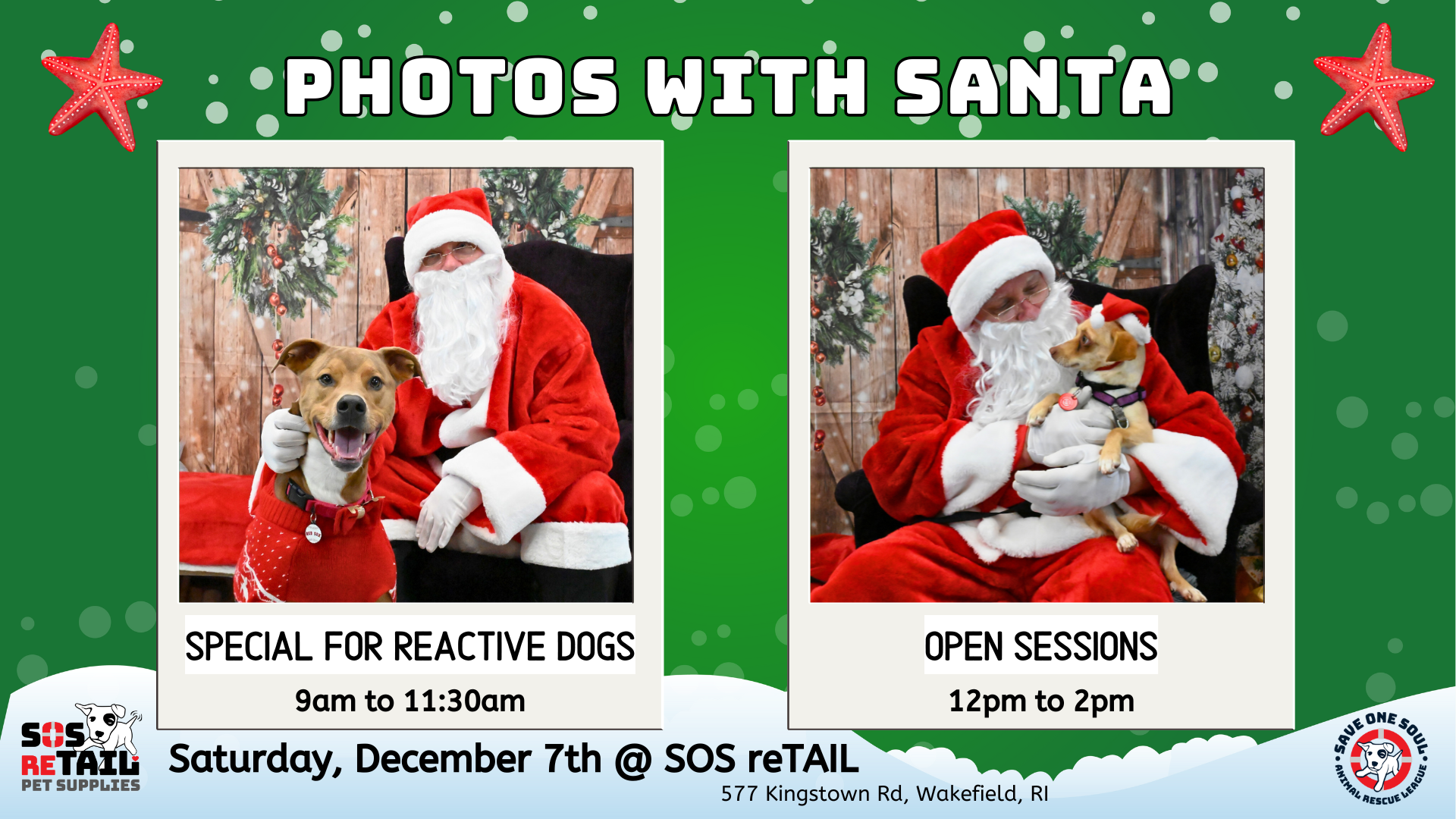 Photos with Santa Paws | SAVE ONE SOUL ANIMAL RESCUE LEAGUE