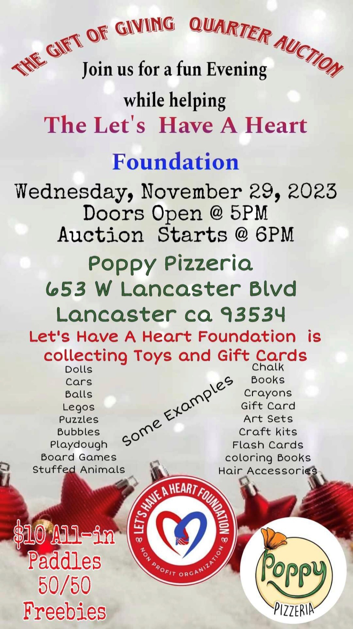 Quarter Auction Fundraiser Event