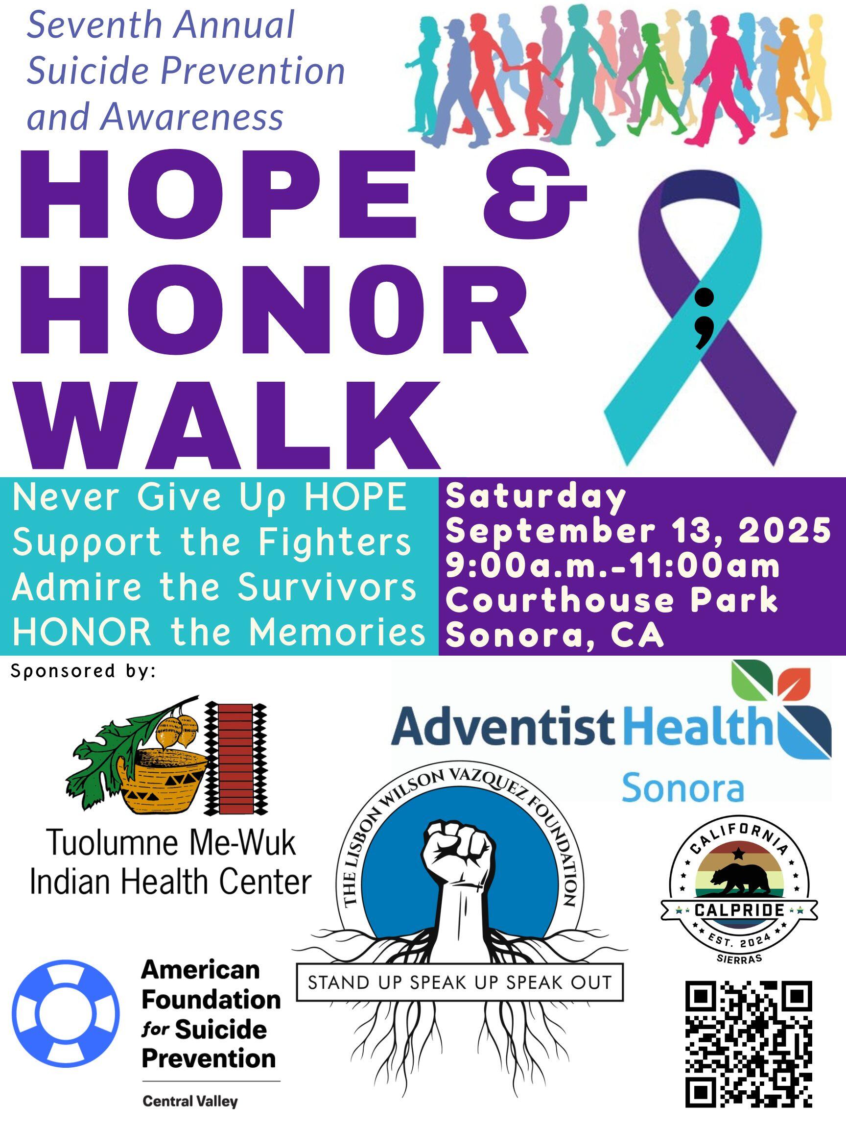 Hope and Honor Walk for Suicide Prevention Awareness | Stand Up Speak ...